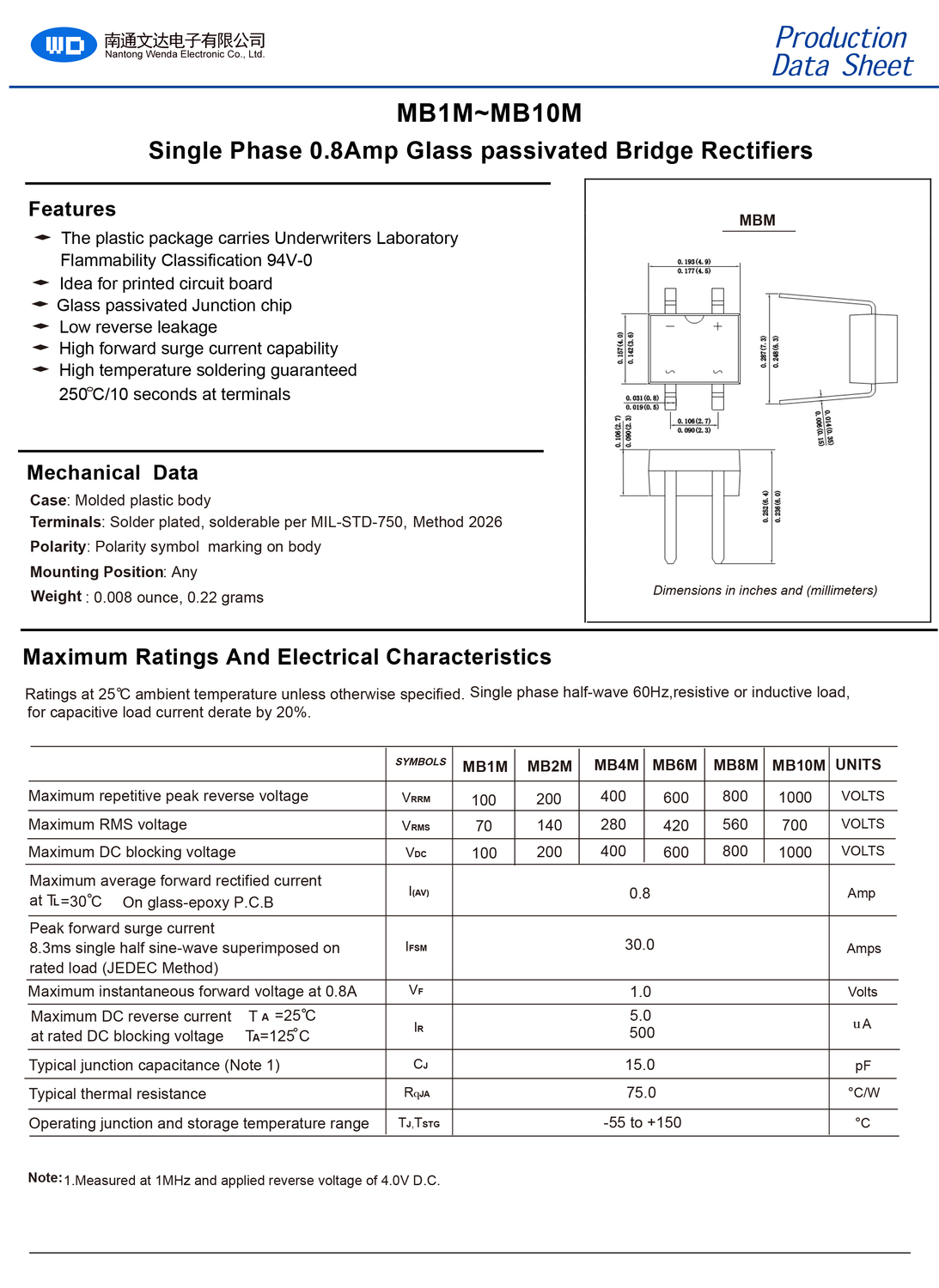 MB10M - 南通文达电子有限公司
